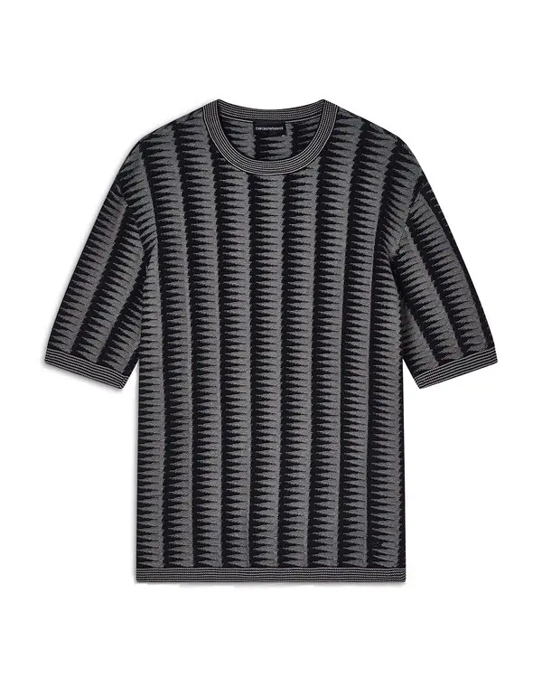Emporio Armani Two Tone Jagged Motif T-shirt Sweater