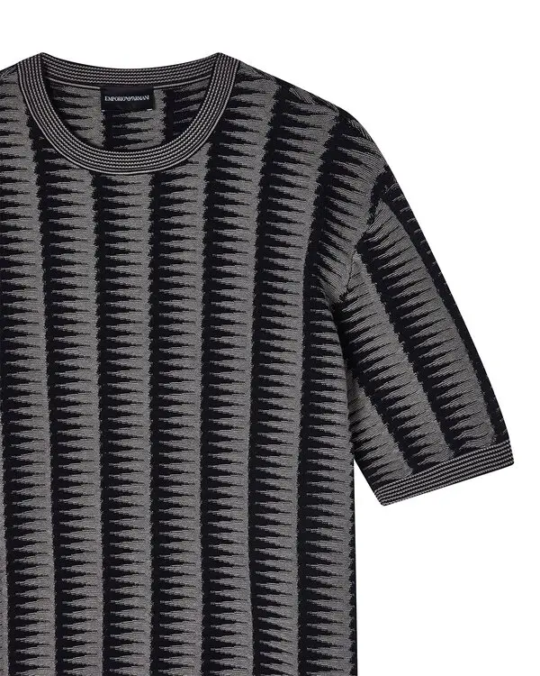 Emporio Armani Two Tone Jagged Motif T-shirt Sweater
