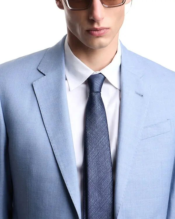 Emporio Armani G Line Regular Fit Wool Silk Suit - Light Blue