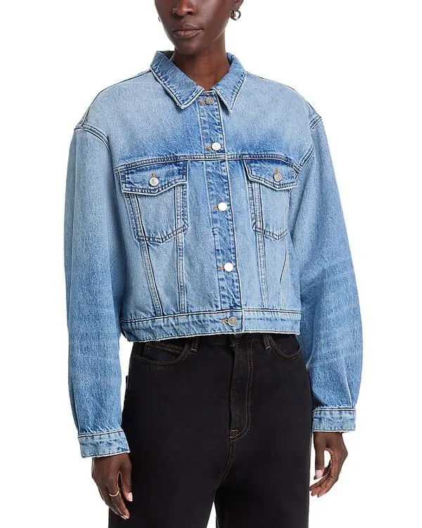 ANINE BING Quincy Trucker Jacket - Cascade Blue