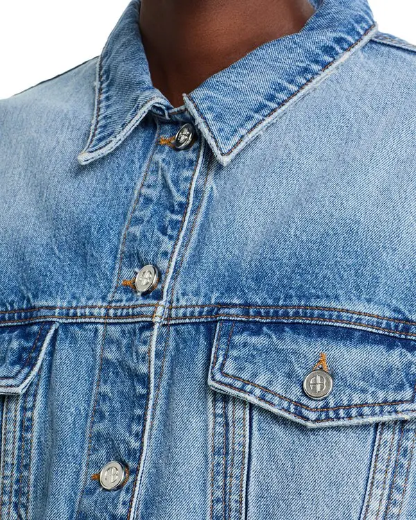 ANINE BING Quincy Trucker Jacket - Cascade Blue