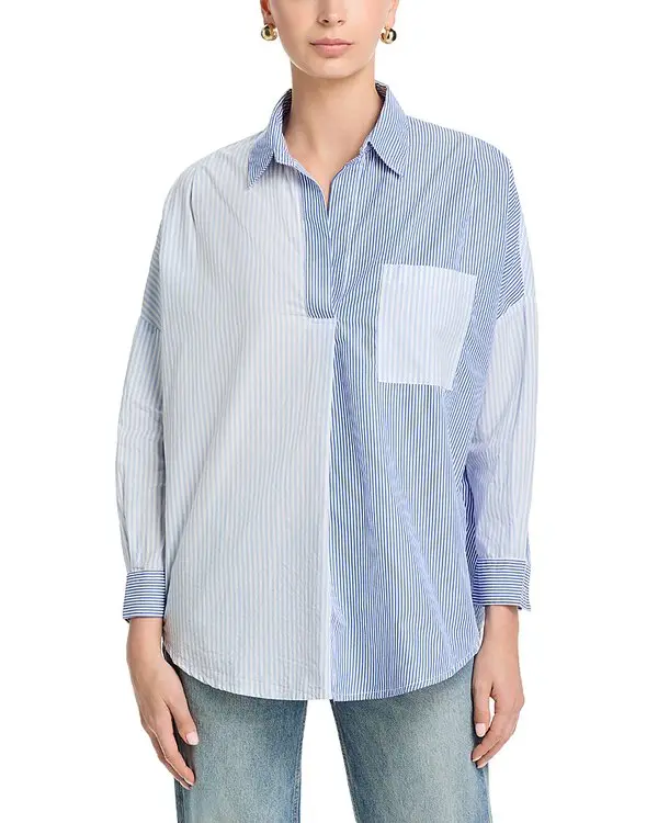 French Connection Striped Popover Shirt