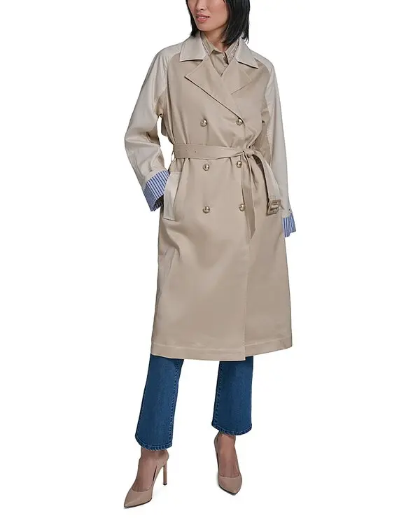 Karl Lagerfeld Paris Double Breasted Trench Coat