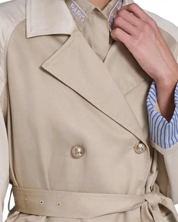 Karl Lagerfeld Paris Double Breasted Trench Coat