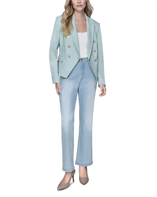 Karl Lagerfeld Paris Double Breasted Cropped Jacket - Fresh Mint