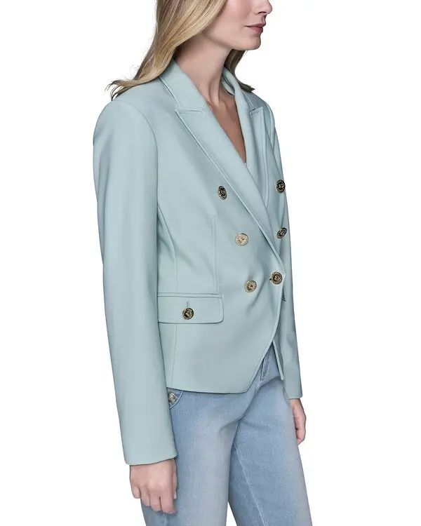 Karl Lagerfeld Paris Double Breasted Cropped Jacket - Fresh Mint