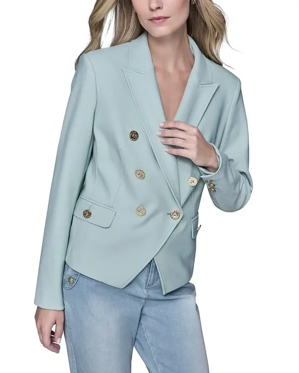 Karl Lagerfeld Paris Double Breasted Cropped Jacket - Fresh Mint