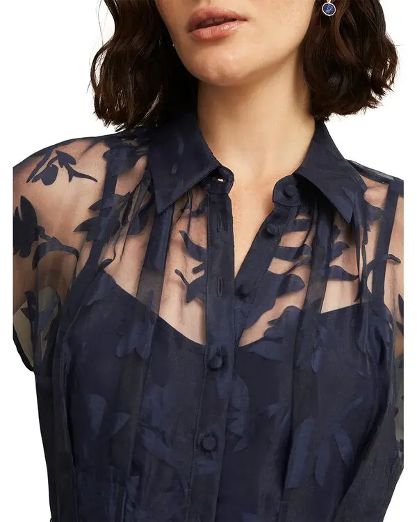 HOBBS LONDON Tess Burnout Floral Dress - Midnight Navy