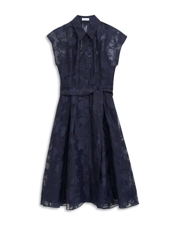 HOBBS LONDON Tess Burnout Floral Dress - Midnight Navy