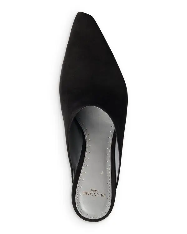 Balenciaga Duchesse Suede Mule Pumps - Noir Multi