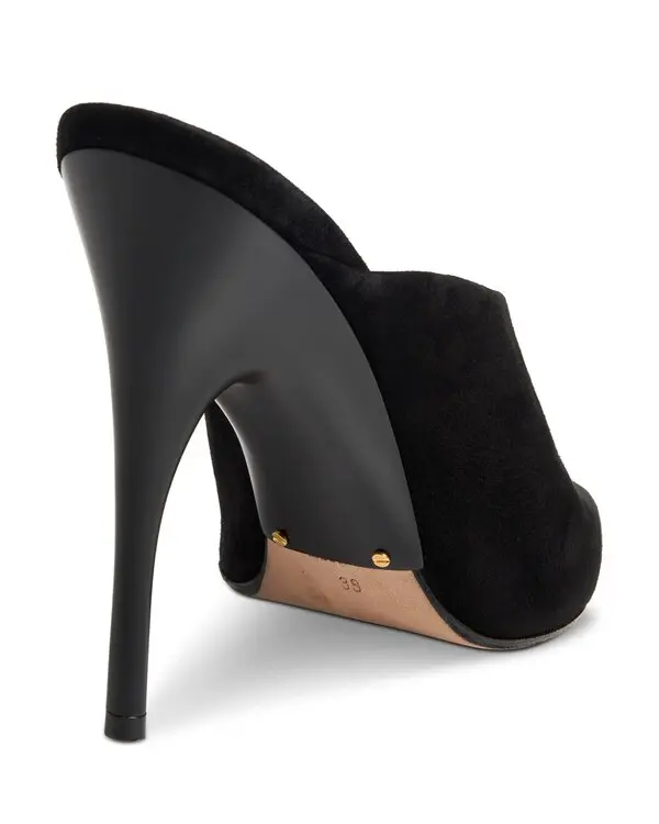 Balenciaga Duchesse Suede Mule Pumps - Noir Multi
