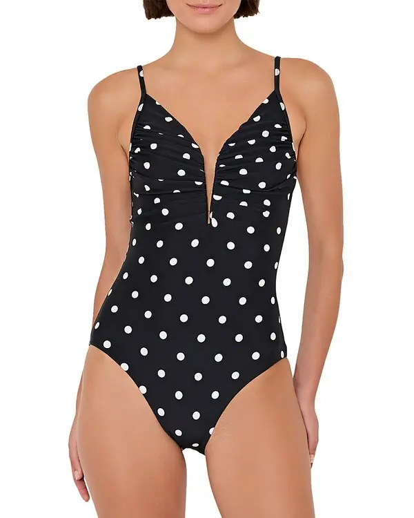 MILLY V Wire One Piece Swimsuit - Black/white