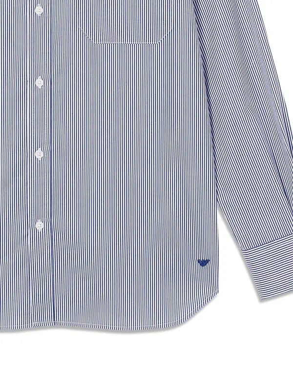 Emporio Armani Travel Essentials Wrinkle Free Shirt - Blue/white