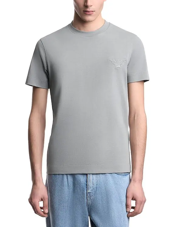 Emporio Armani Heavy Cotton Embroidered Eagle T-shirt - Grey