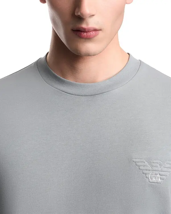 Emporio Armani Heavy Cotton Embroidered Eagle T-shirt - Grey