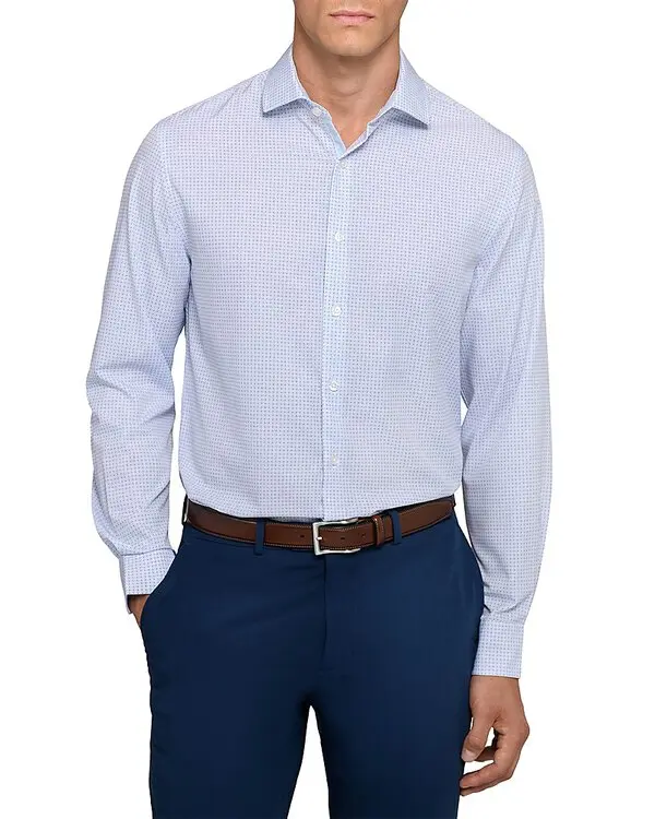 WRK Slim Fit Interlocked Geo Performance Dress Shirt
