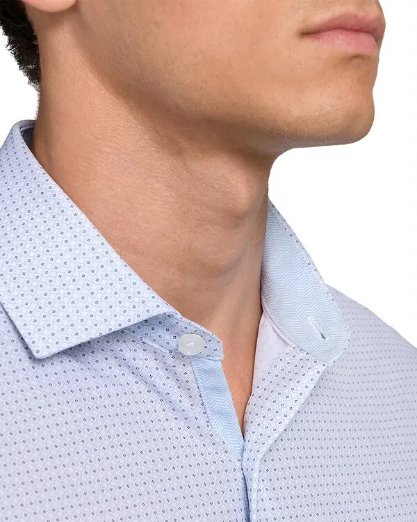WRK Slim Fit Interlocked Geo Performance Dress Shirt