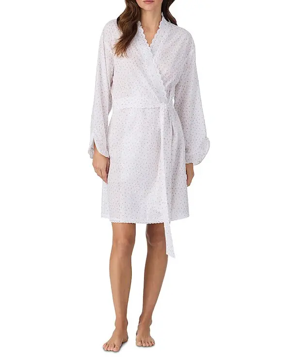 Eileen West Lawn Short Wrap Robe Exclusive - Rosebud Print
