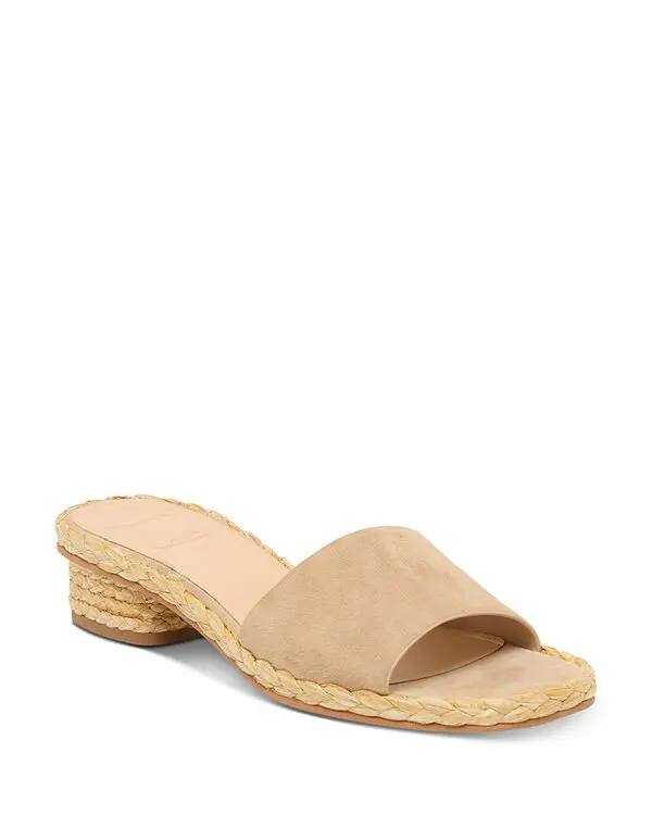 Dolce Vita Dixi Suede Espadrille Slide Sandals - Camel Suede