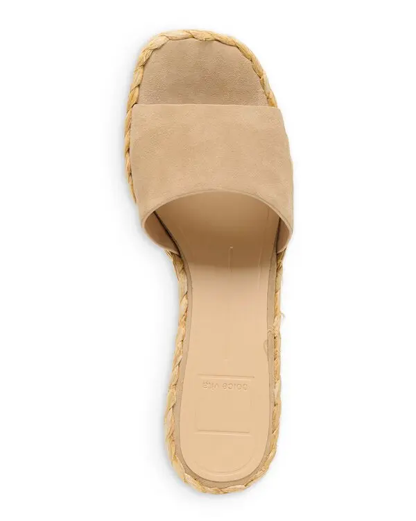 Dolce Vita Dixi Suede Espadrille Slide Sandals - Camel Suede