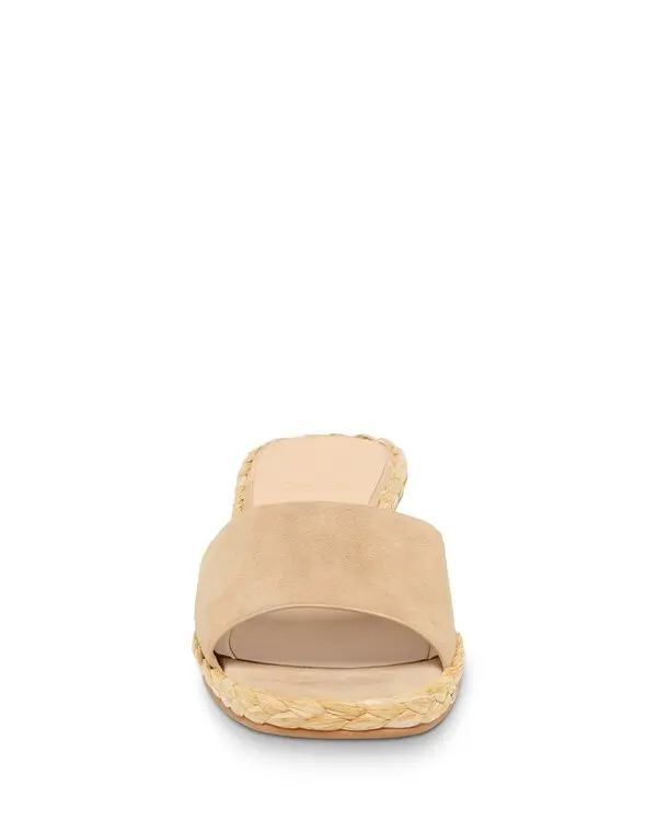 Dolce Vita Dixi Suede Espadrille Slide Sandals - Camel Suede