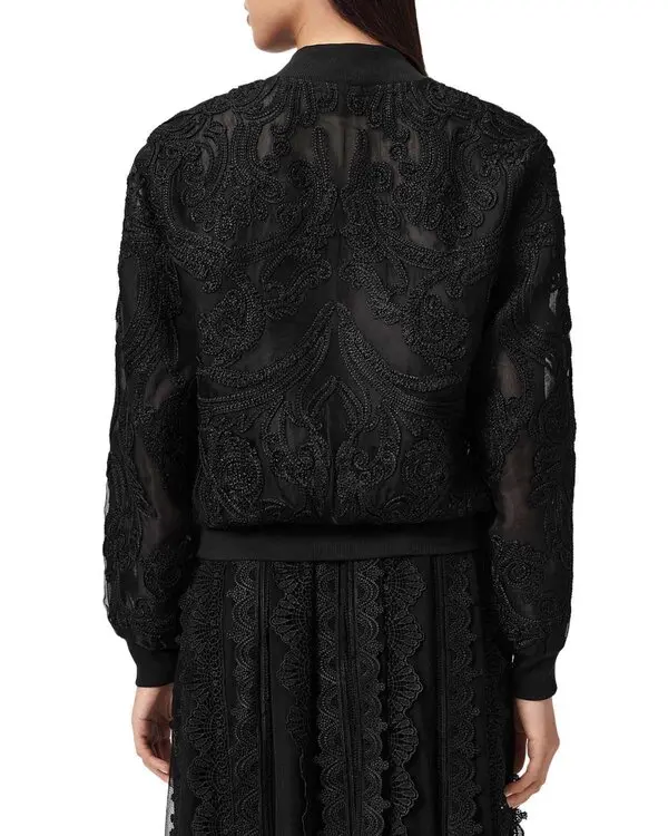 ALLSAINTS Jade Embellished Bomber Jacket - Black