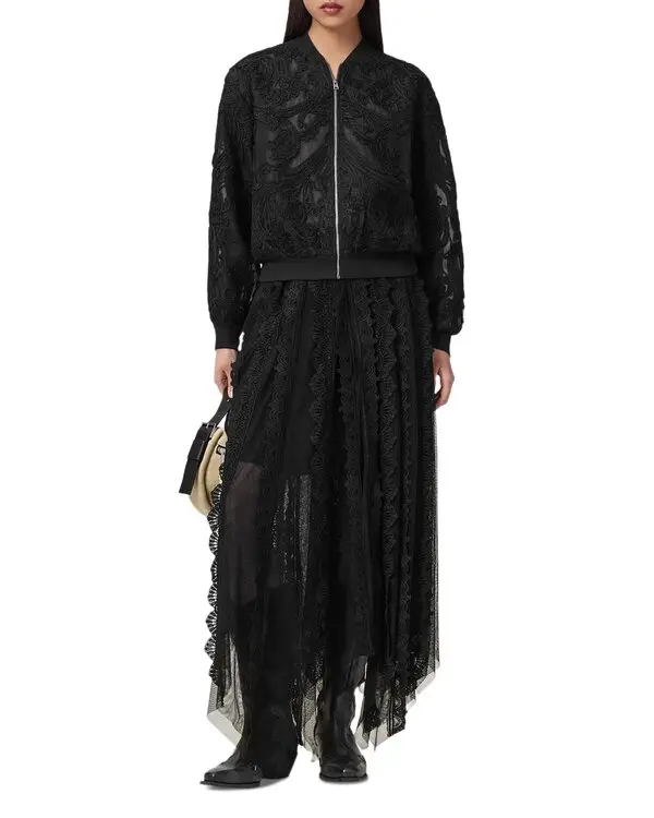 ALLSAINTS Jade Embellished Bomber Jacket - Black