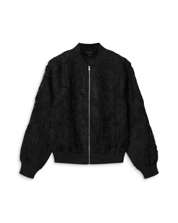 ALLSAINTS Jade Embellished Bomber Jacket - Black