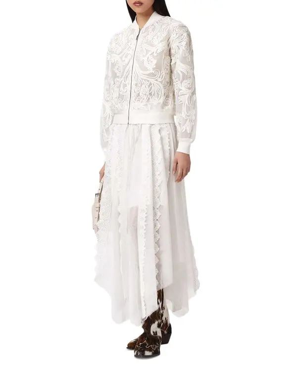 ALLSAINTS Jade Embellished Bomber Jacket - White