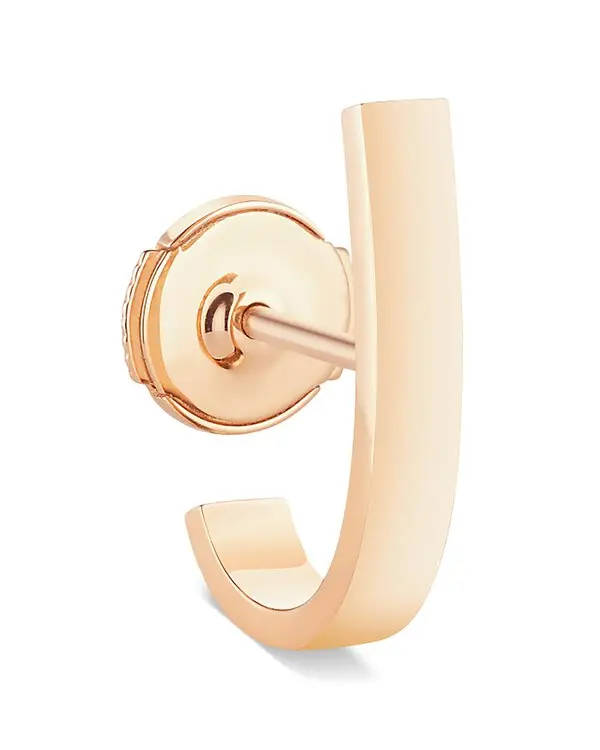 REPOSSI 18k Rose Gold Berbere Single J Hoop Earring - Pink Gold
