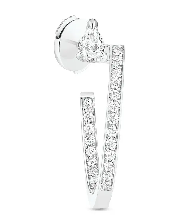 REPOSSI 18k Diamond Left Single Drop Earring - White Gold