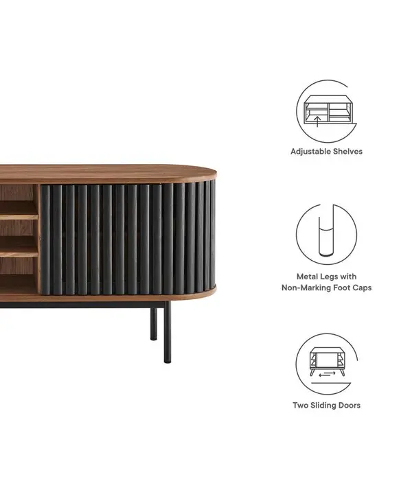 MODWAY Fortitude 71" Tv Stand - Walnut Black