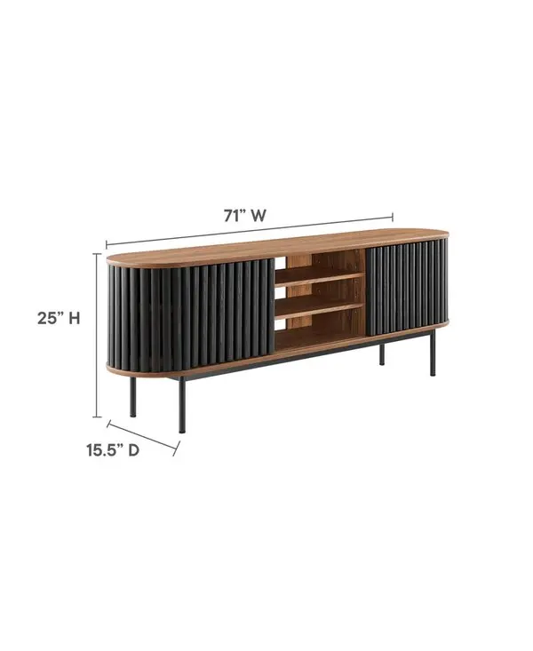 MODWAY Fortitude 71" Tv Stand - Walnut Black