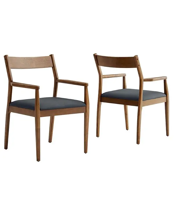 MODWAY Solara Dining Armchairs, Set Of 2 - Walnut Black