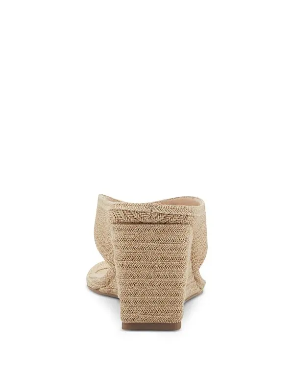MARC FISHER LTD. Udena Raffia Wedge Sandals - Light Natural