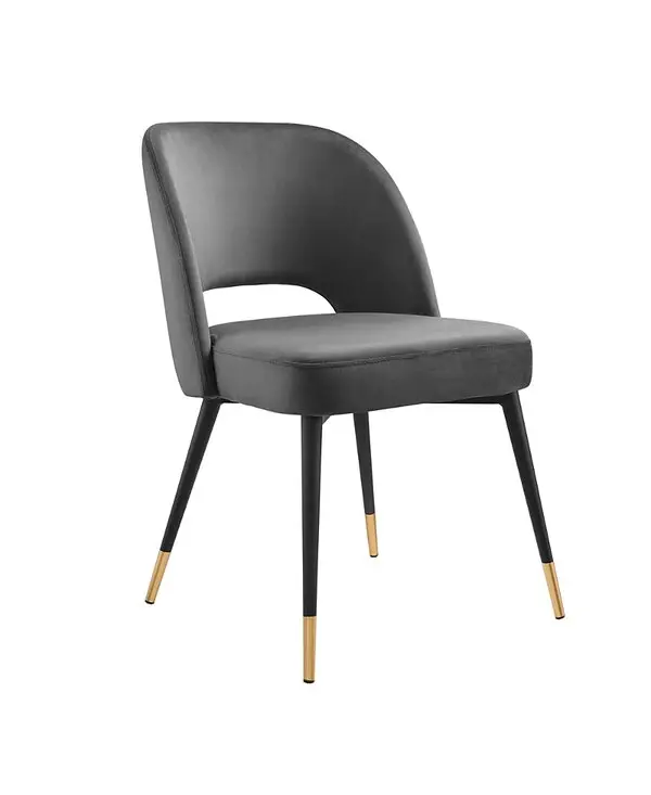 MODWAY Rouse Performance Velvet Dining Side Chair - Charcoal
