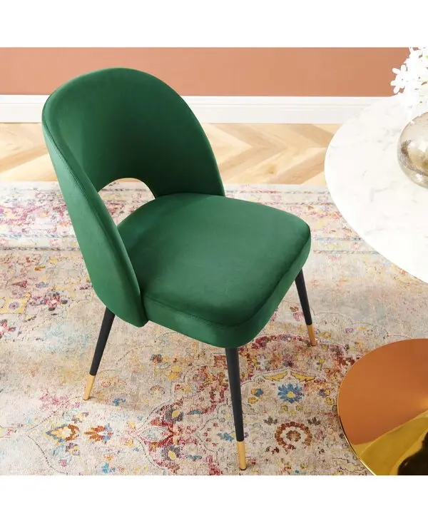 MODWAY Rouse Performance Velvet Dining Side Chair - Emerald