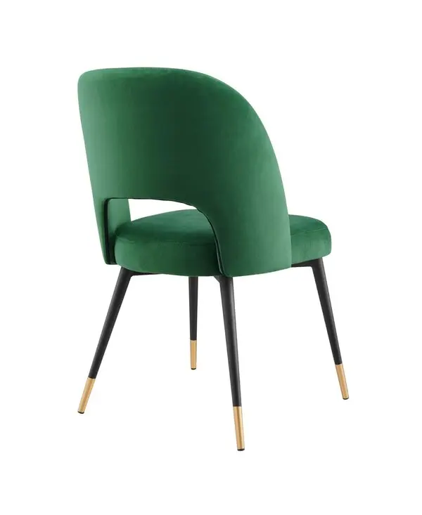 MODWAY Rouse Performance Velvet Dining Side Chair - Emerald