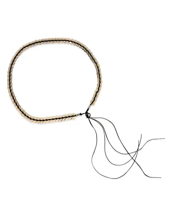 Sandro Embellished Leather Tie Belt - Silver