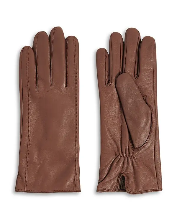 REISS Giselle Leather Gloves - Tan