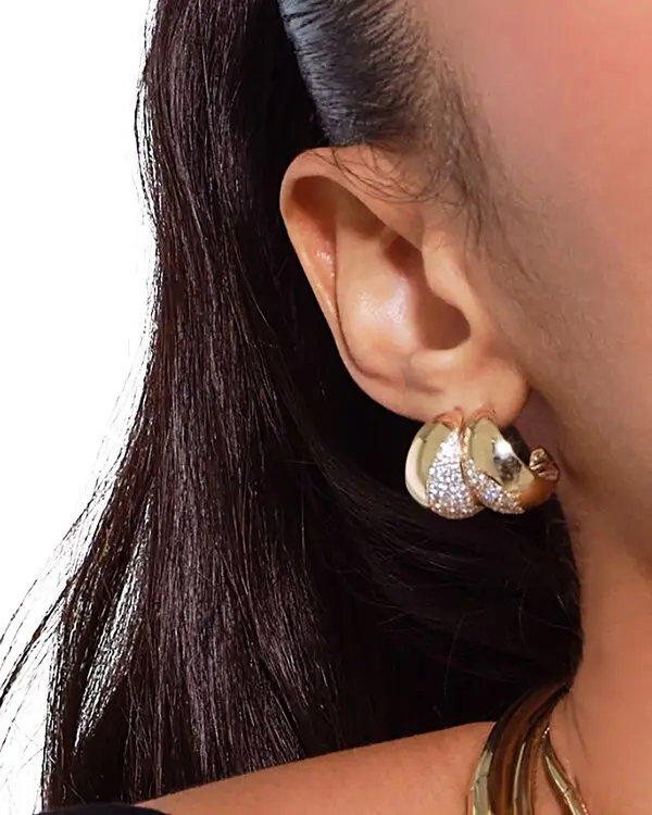Lana Jewelry 14k Yellow Diamond Dipped Profusion Bubble Hoop Earrings