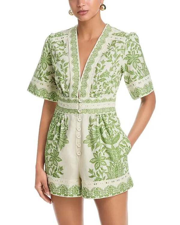 Farm Rio Miranda Romper - Miranda Off-white