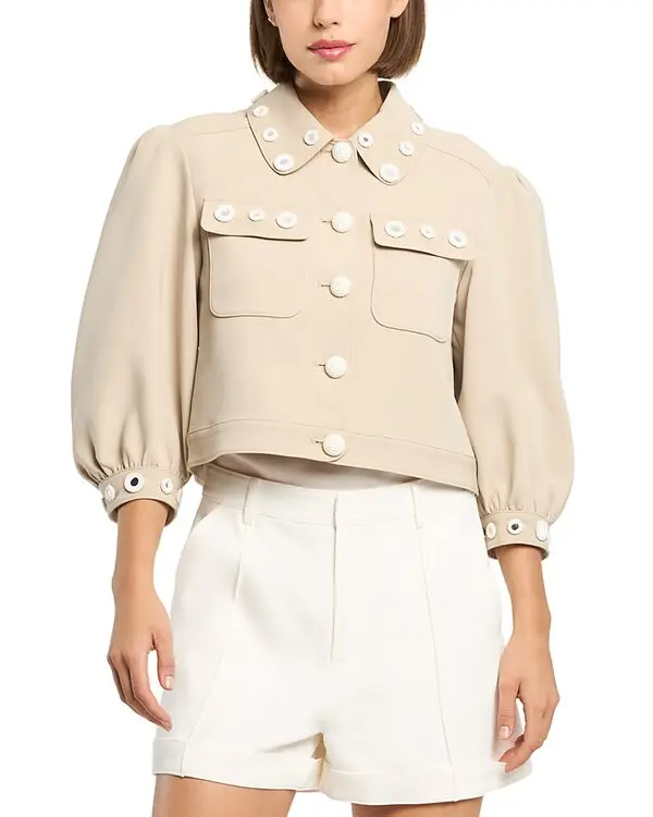 Cinq À Sept Crochet Mirrors Gill Jacket - Khaki/ivory