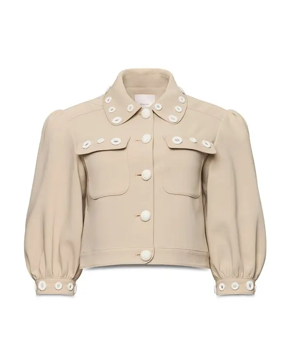 Cinq À Sept Crochet Mirrors Gill Jacket - Khaki/ivory