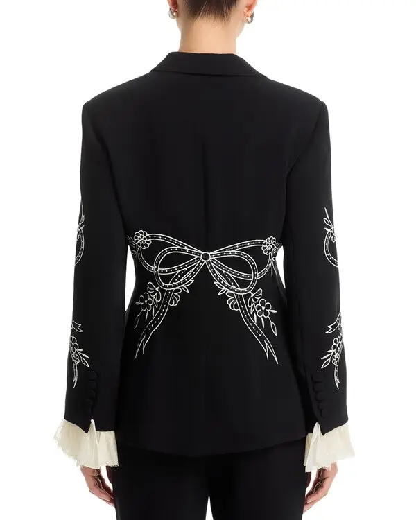Cinq À Sept Cascading Ribbon Cheyenne Blazer - Black/ivory