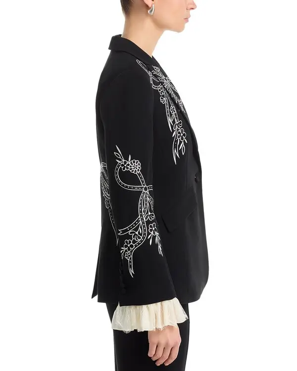 Cinq À Sept Cascading Ribbon Cheyenne Blazer - Black/ivory