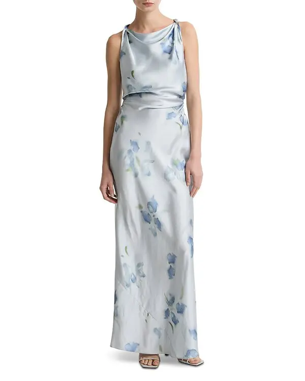 Vince Petal Blur Twist Shoulder Dress
