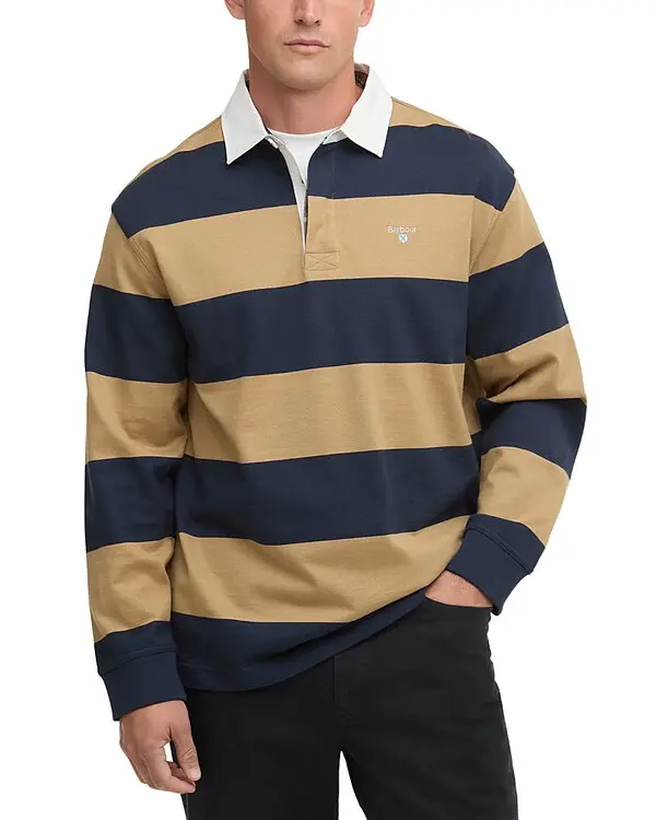 Barbour Broome Stripe Rugby Shirt - Navy