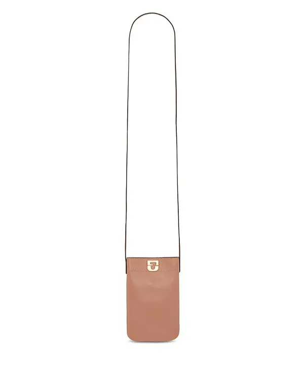 Gerard Darel Leather Phone Crossbody - Nude