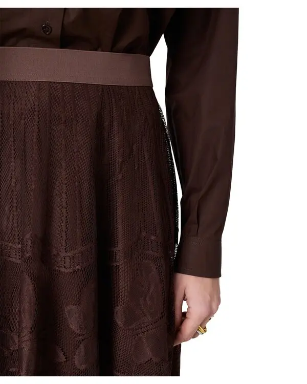 Gerard Darel Jany Lace Midi Skirt